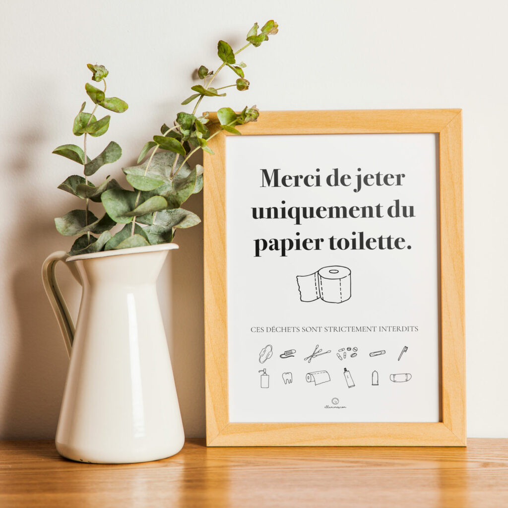 Affiche WC Sanibroyeur prévention - Illunimes